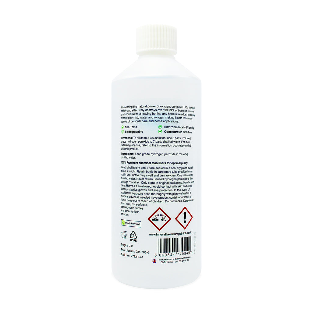 10% Hydrogen Peroxide - 2 Litre (4 x 500ml) – Innovative Naturopathics