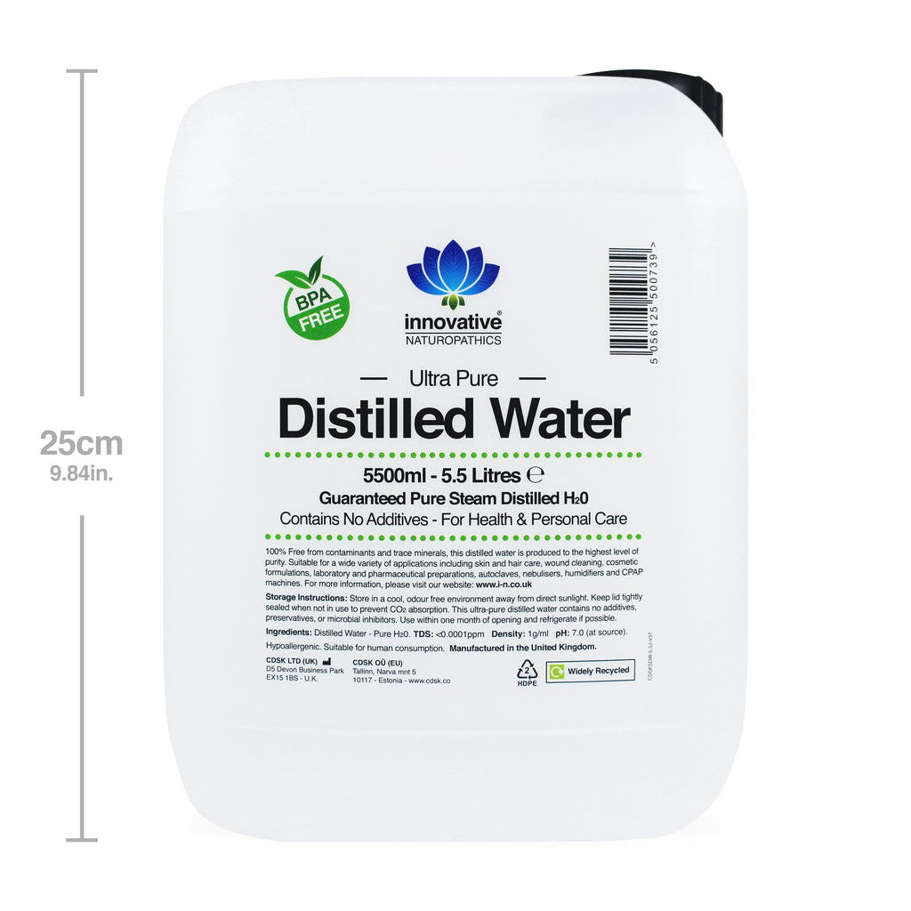 Ultra Pure Distilled Water - 5.5 Litres - Pack of 2 with Jerry Can Tap ...